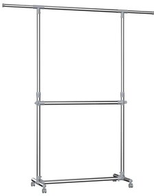 Mobilní stojanový věšák LINEA stříbrná