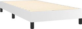 vidaXL Box spring postel s matrací 90x200 cm umělá kůže [3140982] Barva: Bílá