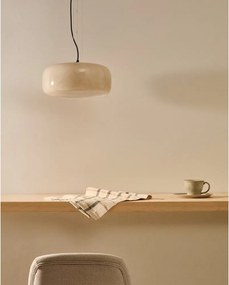 LED závěsné svítidlo šedobéžové se skleněným stínidlem ø 38 cm Reig – Kave Home
