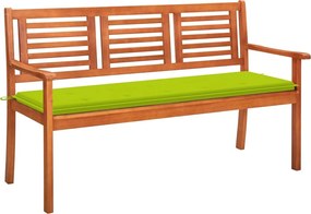 vidaXL 3místná zahradní lavice s poduškou 150 cm masivní eukalyptus [3061010] Barva: Jasně zelená