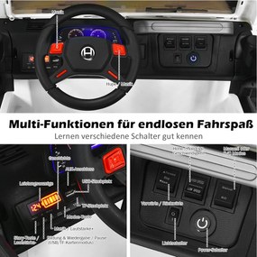 Costway Dětské elektrické autíčko pro 2 děti s ovladačem, bílé