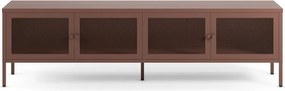 Vínový kovový TV stolek 160x50x35 cm Fayna – Marckeric