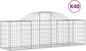 Klenuté gabionové koše 40 ks 200x50x60/80 cm pozinkované železo 3146296
