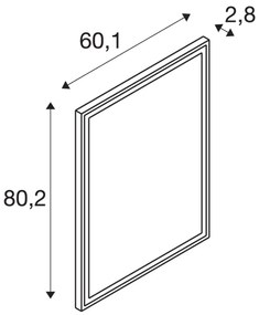 SLV 1004730 Trukko, zrcadlo s osvětlením LED 25W 3000/4000/6500K rozměr 80 x 60cm, IP44