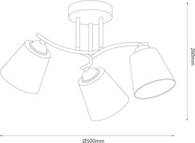 Přisazený lustr PAFOS 3xE27/15W/230V černá