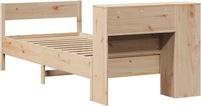 Postel s knihovnou bez matrace 75 x 190 cm masivní borovice 3322972