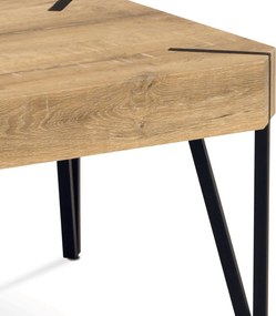 Konferenční stolek 110x60x43, MDF bělený dub, kov černý mat – stabilní kovová podnož Dub