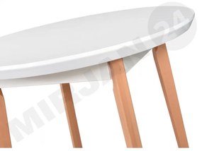 Rozkládací kulatý stůl Harry 100/130 IV, Barva dřeva: bílá, Barvy nožiček: černá
