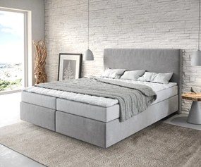 Boxspring postel Dream-Well 160x200 cm mikrovlákno šedá s matrací