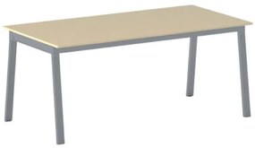 Kancelářský pracovní stůl PRIMO BASIC, šedostříbrná podnož 1600 x 800 mm, dub přírodní