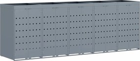 Úložný box na 5 popelnic Světle šedá 340 x 77,5 x 121,5 cm 3394751