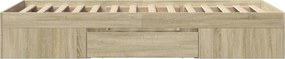 Rám postele bez matrace dub sonoma 100x200 cm kompozitní dřevo 3295487