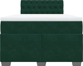 Box spring postel s matrací tmavě zelená 120 x 200 cm samet 3286291