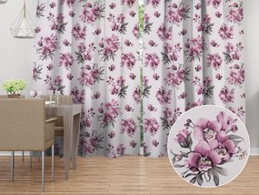 Biante Bavlněný závěs Sandra SA-623 Lila orchideje na bílém 150x230 cm
