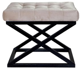 Atelier del Sofa Taburet Capraz - Black, Cream, Černá, Krémová