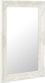 Nástěnné zrcadlo barokní styl 50 x 80 cm bílé 320320