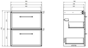 Cersanit S1021-006-Závěs. koupel. skříňka pod umyvadlo MILLE SLIM 50x35 cm černá