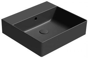 GSI KUBE X keramické umyvadlo 50x47cm, broušená spodní hrana, bez otvoru, černá mat 94309026
