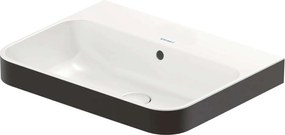 Duravit Happy D.2 - Umyvadlo na desku, 60x46 cm, s přepadem, bez otvoru pro baterii, s výpustí, antracit/bílá 2360606160