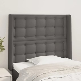 Čelo postele typu ušák šedé 83x16x118/128 cm umělá kůže 3119656