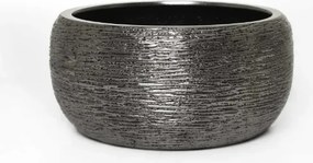 Kulatý květináč POTTA, sklolaminát, průměr 55 x výška 26 cm, stříbrná