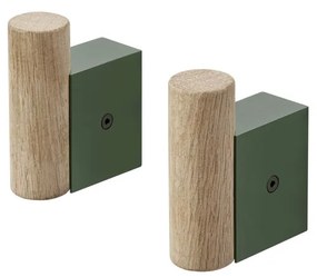 Muuto Věšáky Attach, dark green/oak