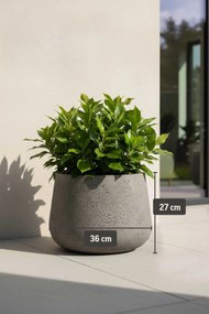 Květináč GIRAR, sklolaminát, výška 27 cm, tmavě šedá