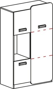 Casarredo - Komfort nábytek Dětská skříňka LIMO L5 jasan/zelená