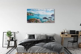 akrylový obraz Řecko Mořské hory 125x50 cm