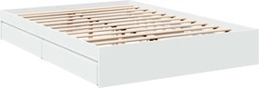 Rám postele se zásuvkami bílý 160 x 200 cm kompozitní dřevo 3280643