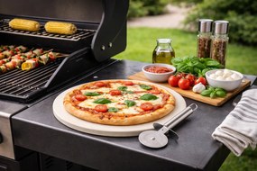 Univerzální pizza kámen – Cordierit BestBerg BBBQ-3005PZ / Ø 30,5 cm / krémová