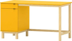 Psací stůl MODEL se šuplíkem a skříňkou do dětského pokoje Zvolte barvu: Žlutá s černým úchytem, Zvolte rozměr: 100x60 cm, Zvolte stranu: Levá