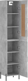 Skříň highboard betonově šedá 34,5x34x180 cm kompozitní dřevo 3200141