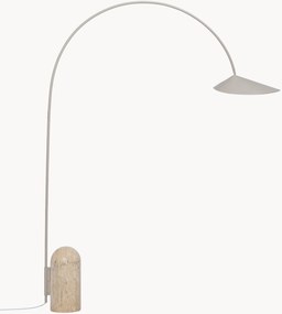 Nastavitelná oblouková lampa's travertinovou podstavou Arum