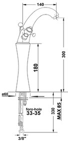 Stojánková umyvadlová baterie v matně stříbrné barvě Antea – Sapho
