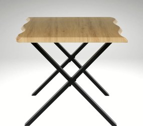 Vikio Jídelní set pro 4 osoby 160x90 cm dub noha X černá židle VJS236-4C-S