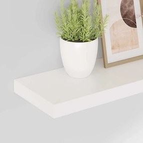 Plovoucí nástěnné police 2 ks lesklé bílé 60x23,5x3,8 cm MDF 323749