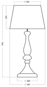 4concepts Luxusní stolní lampa LOUVRE PLATINUM Barva: Černo-měděná