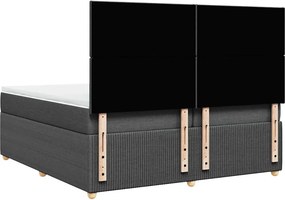 Box spring postel s matrací tmavě šedá 200x200 cm textil 3292157