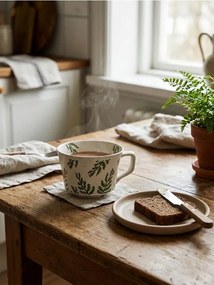 Sinsay - Keramický hrnek s reliéfním rostlinným vzorem - vícebarevná