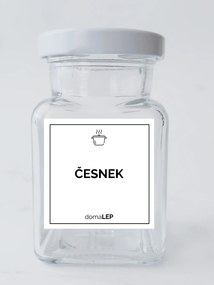 Samolepka na kořenky ČESNEK bílá 5 × 5 cm tučné písmo