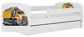 Kocot Kids Dětská postel NÁKLAĎÁK bílá Velikost postele: 140x70, Matrace: Bez matrace, Šuplík: Se šuplíkem
