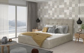 Eltap Čalouněná postel Inge s úložným prostorem Materiál a barva potahu: Paros 02 - béžová, Rozměry (cm): 140x200