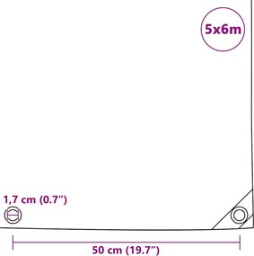 Plachta 650 g/m² 5 x 6 m bílá 144913