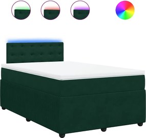 Box spring postel s matrací tmavě zelená 120 x 200 cm samet 3290025