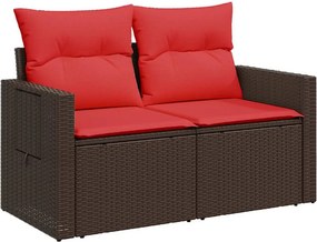 7dílná zahradní sedací souprava s polštáři hnědá polyratan 3267304