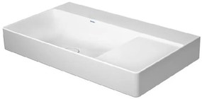 Duravit DuraSquare - Umyvadlo 80x47 cm, levé, DuraCeram, s WonderGliss, alpská bílá 23488000701
