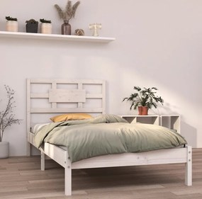 vidaXL Rám postele masivní dřevo 90 x 190 cm Single [3105634] Barva: Bílá