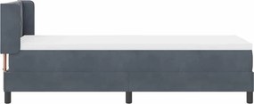 Postel s boxspringem s čelo Tmavě šedá 200 x 80 cm samet 3341493