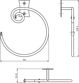 Sapho, REBECCA držák ručníků otevřený, černá, CC006
